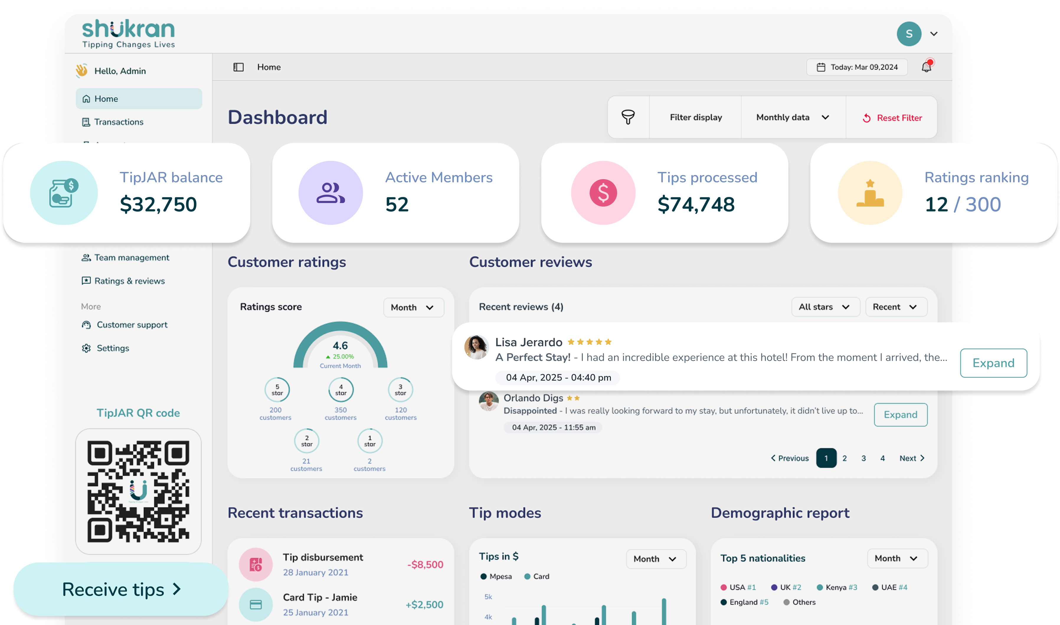 Shukran for Business | Digital Tipping Solution for Hospitality